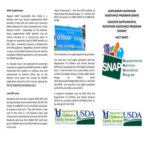 SNAP/DSNAP Fact Sheet | PDF