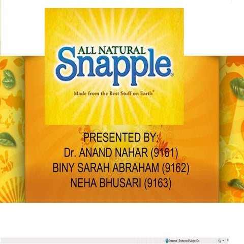 Snapple Case Study | PDF