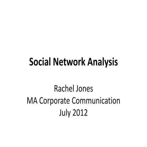 Social Network Analysis presentation | PPTX