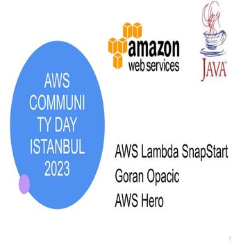 AWS SnapStart at Community Day Istanbul 2023 | PPT