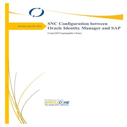 SNC Configuration between Oracle Identity Manager and SAP | PDF