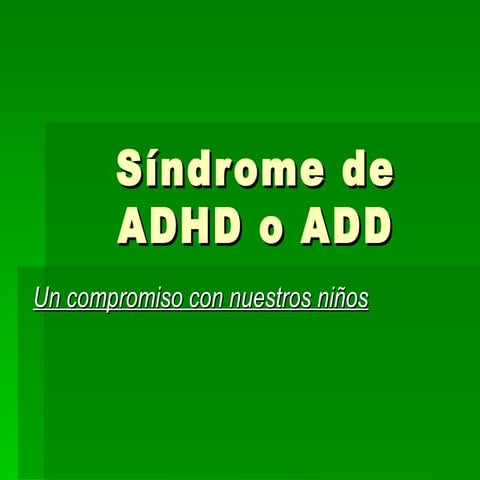 SíNdrome De Adhd O Add | PPT