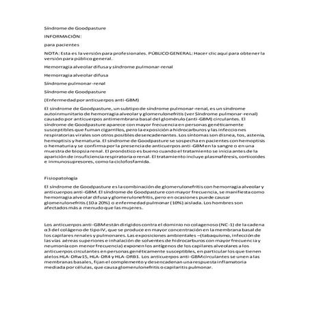 Síndrome de Goodpasture | PDF