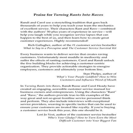 Sneak Peak Turning Rants Into Raves | PDF