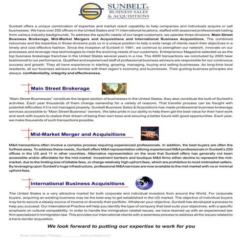 Business Buyer Information Package | PDF