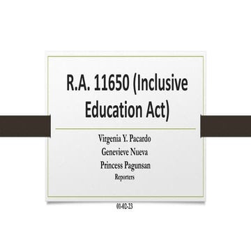 RA 11650: A New Era of Inclusive Education | PPTX