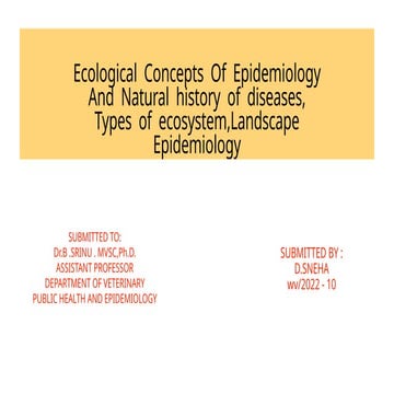 epidemiology concepts and ecology of disease | PPTX