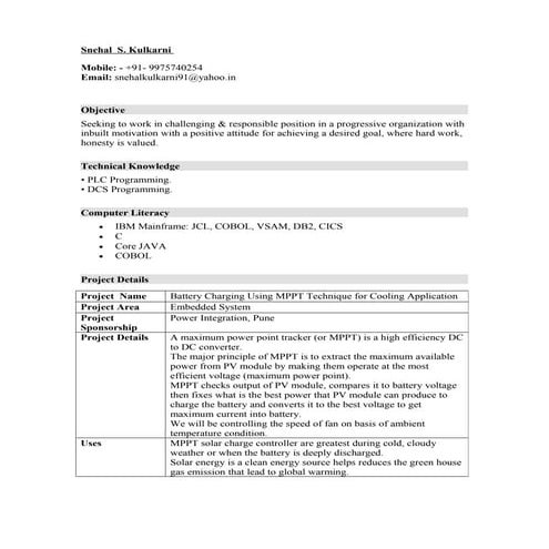 Snehal kulkarni resume (2) | PDF