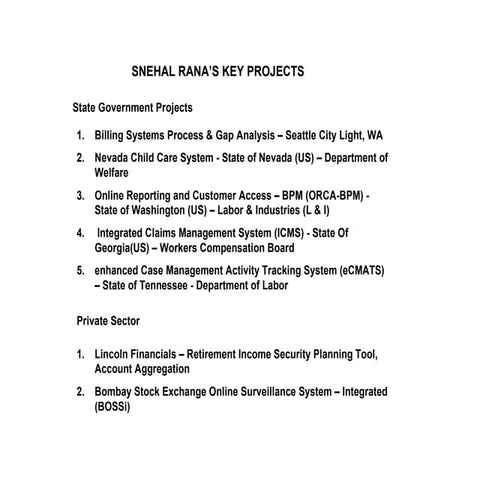 Key Projects | PPT | Business | Business and Finance