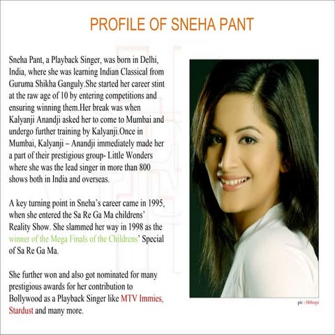 Sneha pant - Playback Singer | PDF