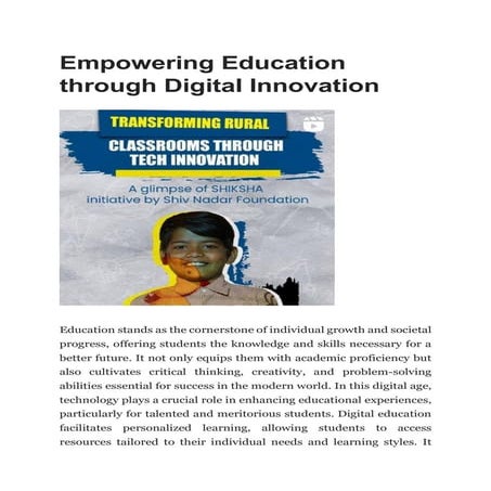 Empowering Education through Digital Innovation | PDF