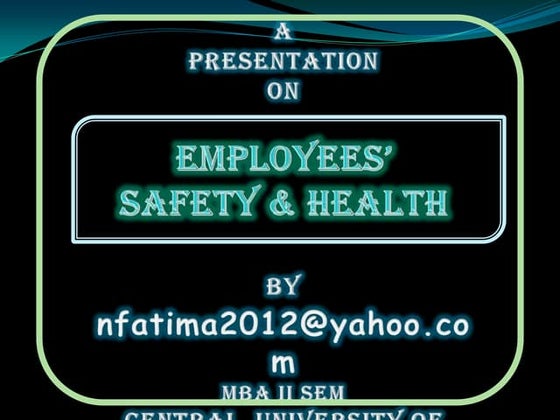Health And Safety Slide | PPTX | Medical Health