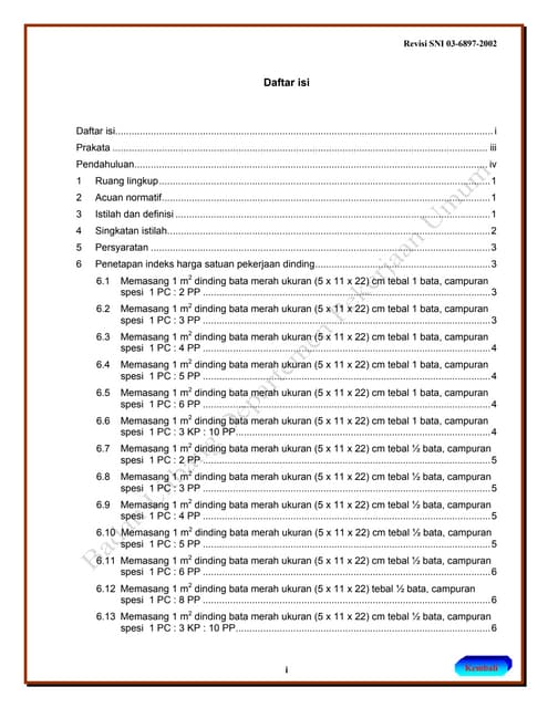 Sni 2837-2008-tata cara perhitungan harga satuan pekerjaan plesteran ...