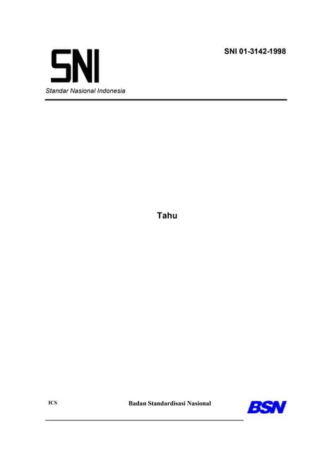 Sni 01 2891-1992 cara uji makanan minuman | PDF