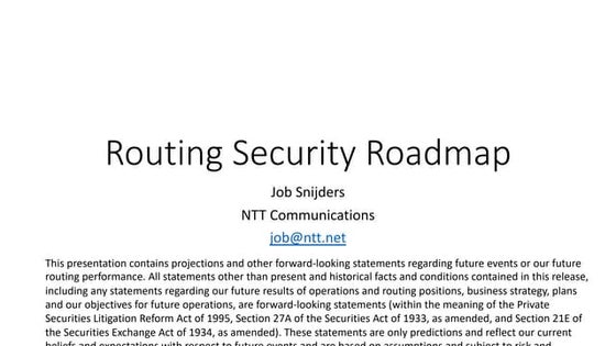 RPKI For Routing Security | PPT