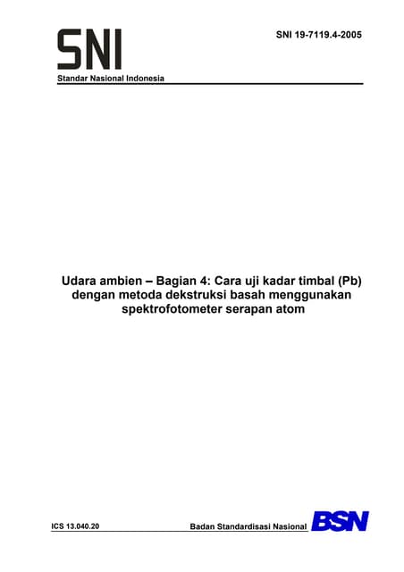 SNI 19-7119.6-2005 tentang Udara Ambien - Bagian 6: Penentuan Lokasi Pengambilan Contoh Uji ...