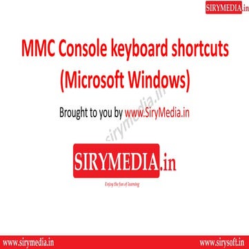 windows console keyboard shortcut | PPT