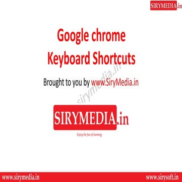 google chrome keyboard shortcut | PPT