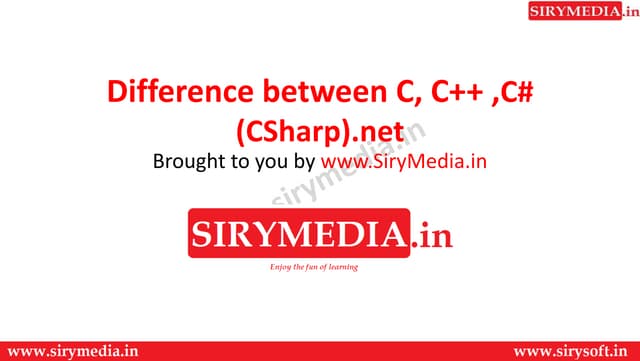 Difference Between C C C Ppt 6372