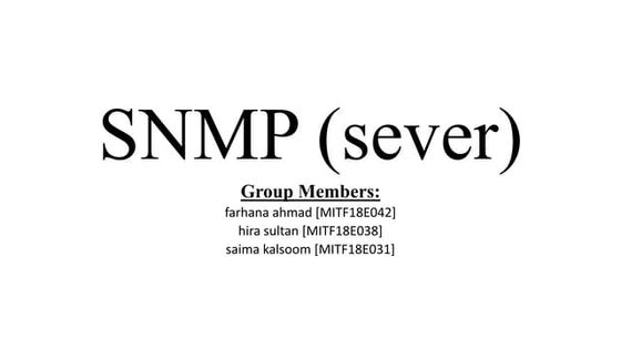 Snmp | PPT