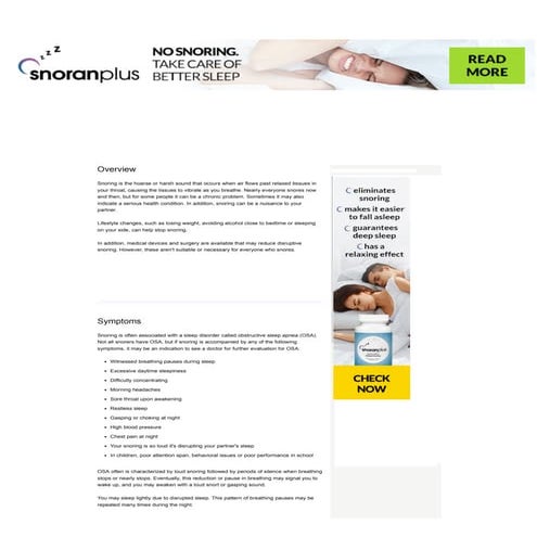Snoring - Causes, Role of Sleeping Positions and Remedies | PPTX