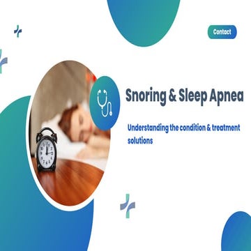 Snoring & Sleep Apnea: Causes, Risks, and Treatment Solutions | PDF