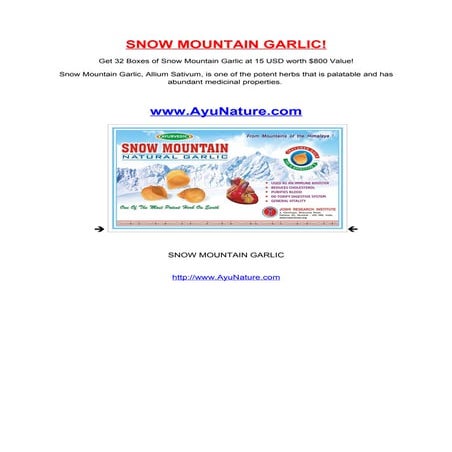 Snow Mountain Garlic | AyuNature.com