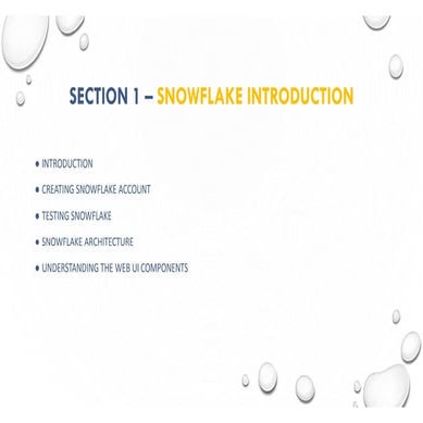 Snowflake Training Detailed Explaination | PPT