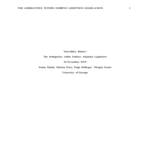 Snowflake babies _ the ambiguities within embryo adoption legislation ...