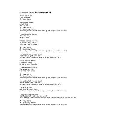 Snowpatrol. chasing cars | DOC