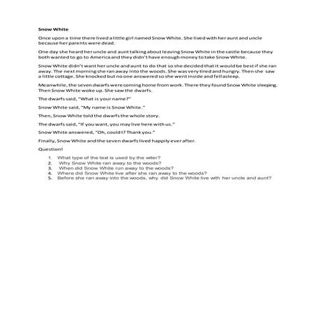 Snow white | DOCX | Books and Literature