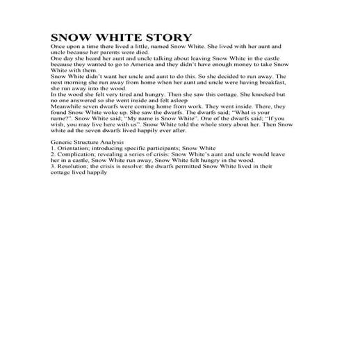 Snow white story | DOC