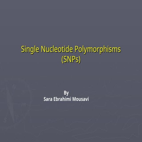 Single nucleotide polymorphism, (SNP) | PPT