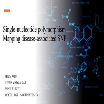 SNP Mapping diseases lifesciences and genetics | PPT