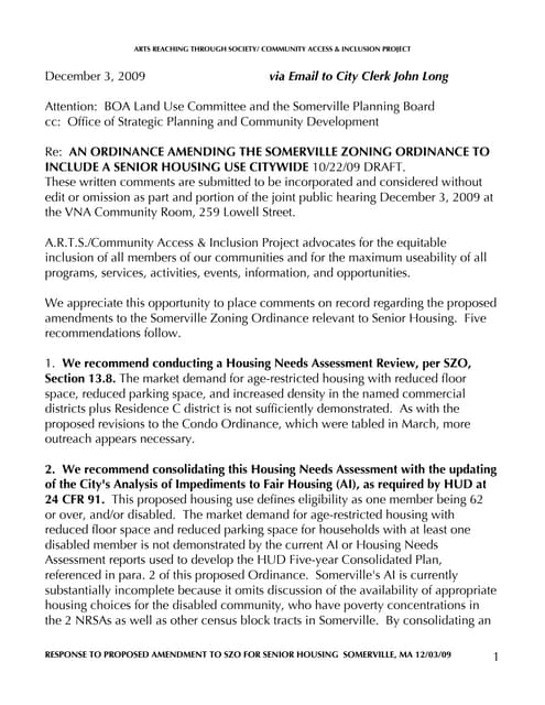 Somerville Senior Housing Ordinance Proposal-PUBLIC COMMENTS | PDF Somerville Senior Housing Ordinance Proposal-PUBLIC COMMENTS | PDF