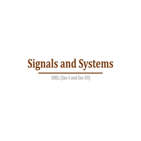 Signal and System _Lec_01_Introduction | PDF
