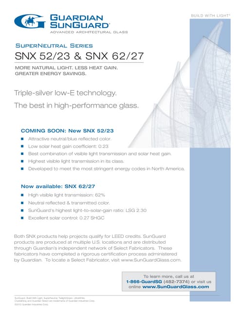 Guardian commercial 4th surface low-e IS20 | PDF | Science