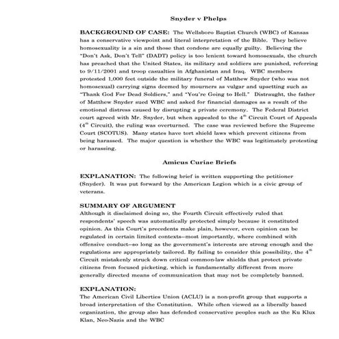 Snyder v phelps general | DOC