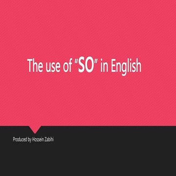 The word so in English | PPTX