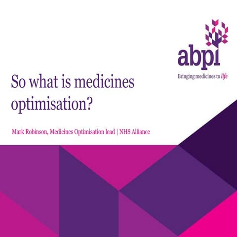 So what is medicines optimisation | PPTX