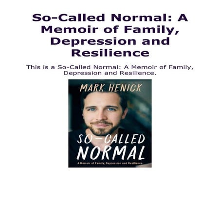 Kitoblar oqish So-Called Normal: A Memoir of Family, Depression and ...