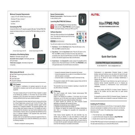 OBD365-Autel maxitpms pad quick start guide | PPT