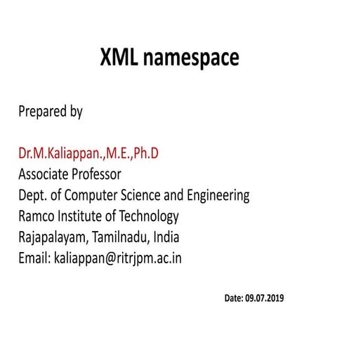 Soa Unit 1 Xml Namespaces 09 07 2019