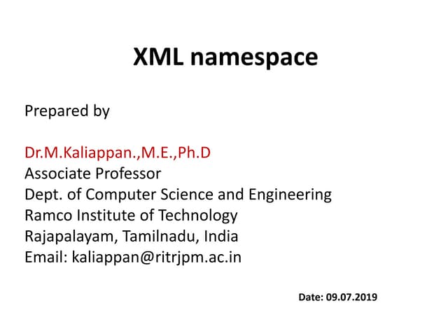 Soa Unit 1 Xml Namespaces 09072019 7755