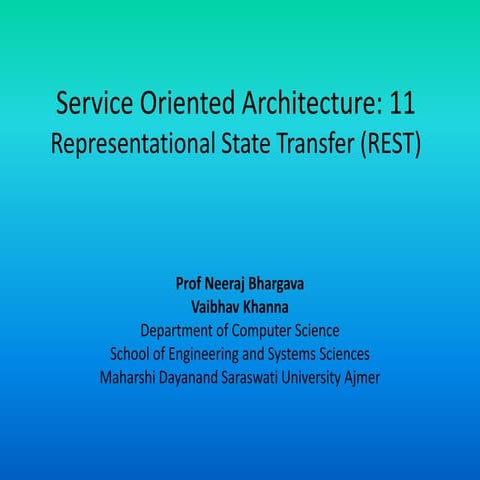 Soa 11 representational state transfer rest | PPT