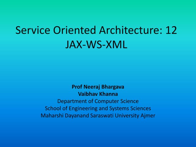 Soa 12 Jax Ws Xml Java Api For Web Services Ppt 2350