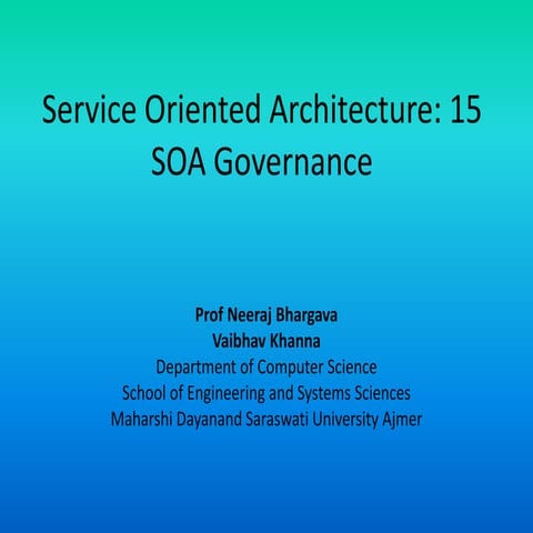 Soa 15 soa governance | PDF