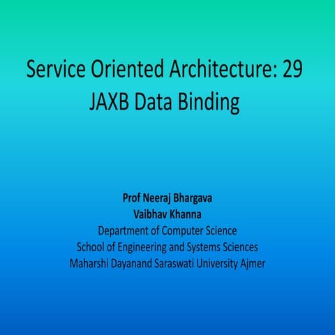 Soa 29 Jaxb Data Binding Ppt