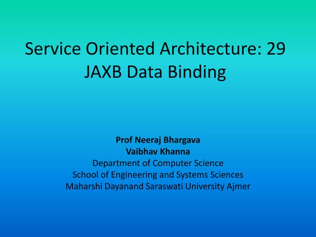 Soa 29 Jaxb Data Binding Ppt 3581