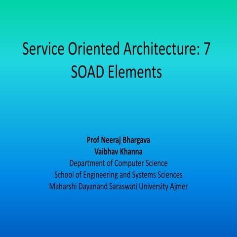 Soa 7 soad elements | PPTX